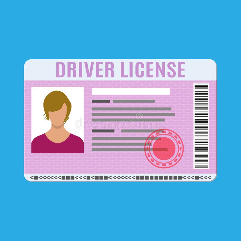 Car Driver License Identification Card with Photo. Stock Vector ...