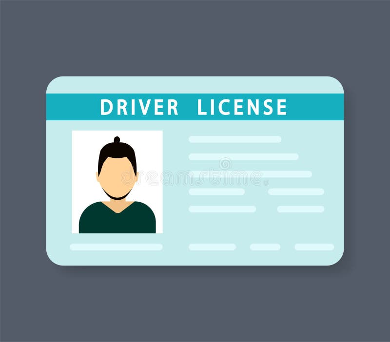 Car Driver License Identification with Photo Man. Vector Illustration ...