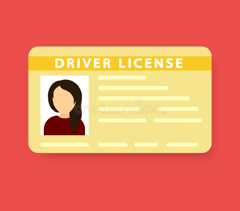 Car Driver License Identification with Photo Woman. Vector Illustration ...