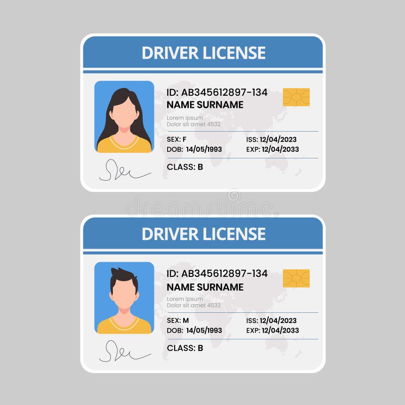 Car Driver License with Photo Isolated. Stock Vector - Illustration of ...