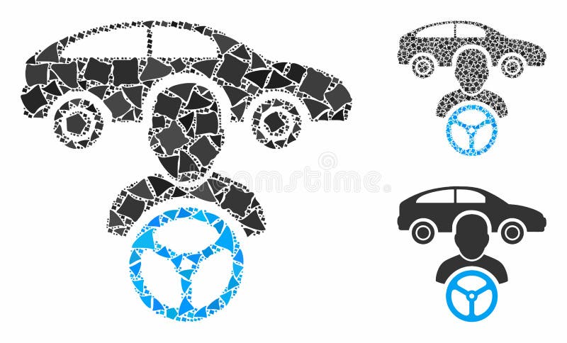 Car Driver Mosaic Icon of Unequal Items Stock Illustration ...