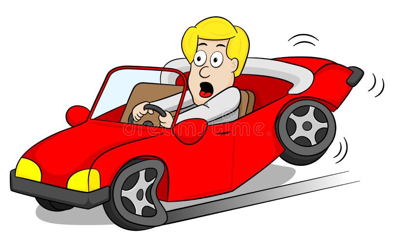 Car Driver Slams on the Brakes Stock Vector - Illustration of crush ...