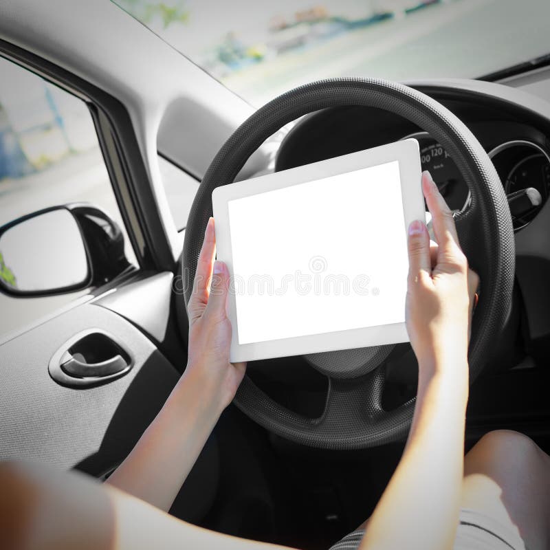 Car Driver with the Tablet PC Stock Image - Image of hire ...