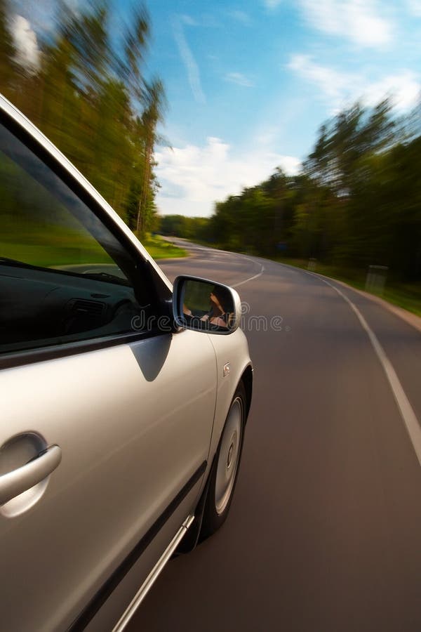 Fast moving car stock image. Image of silver, motion - 21541855
