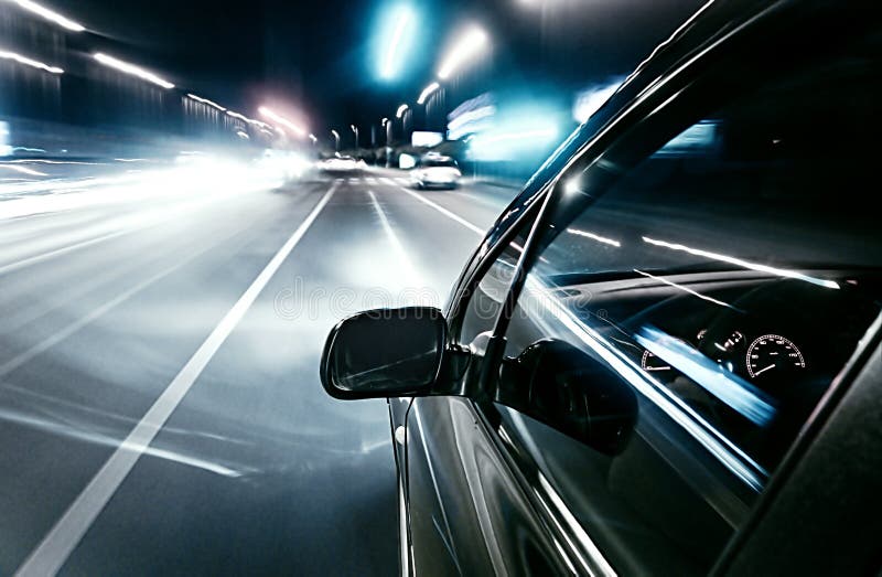 Car driving fast stock image. Image of motorway, evening - 35281569