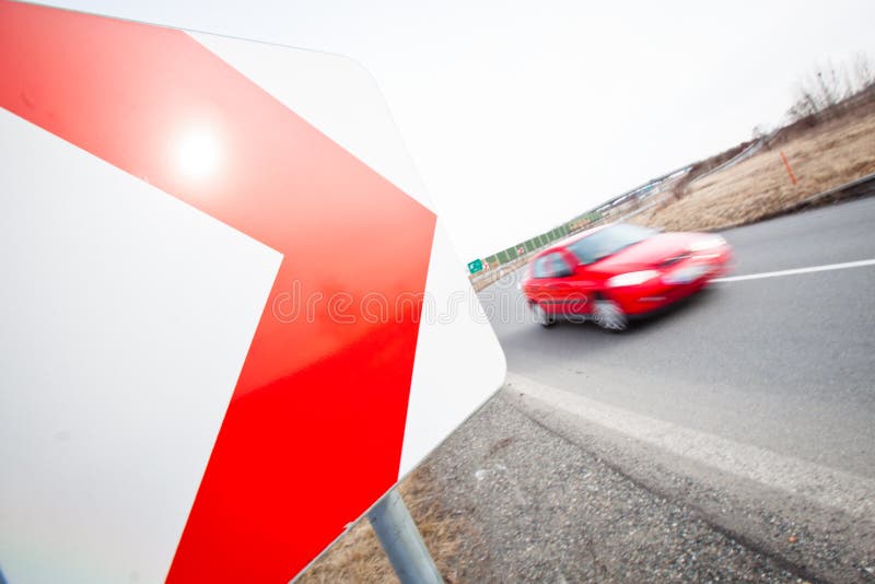 Car Driving Fast through a Sharp Turn Stock Photo - Image of driveway ...