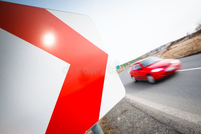 Car Driving Fast through a Sharp Turn Stock Photo - Image of personal ...