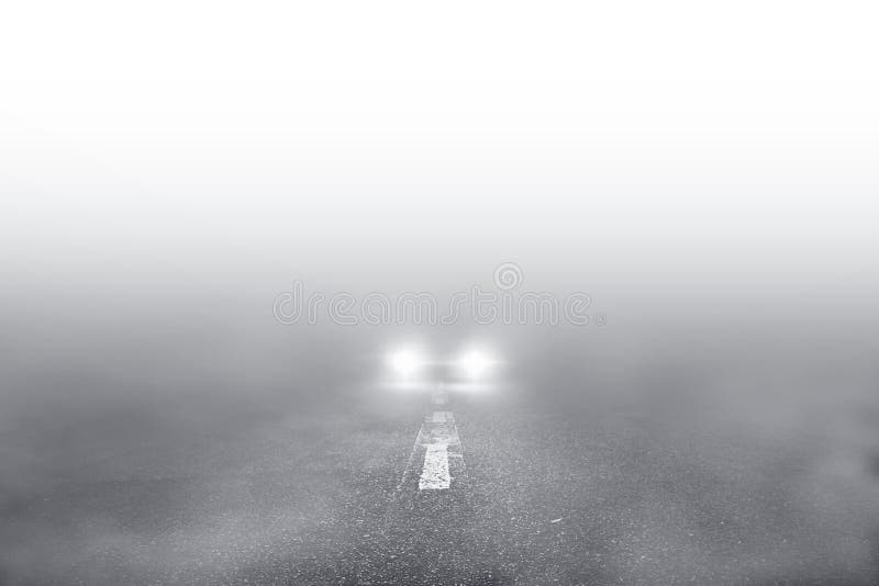 Car driving the Fog Road stock photo. Image of road - 113525458