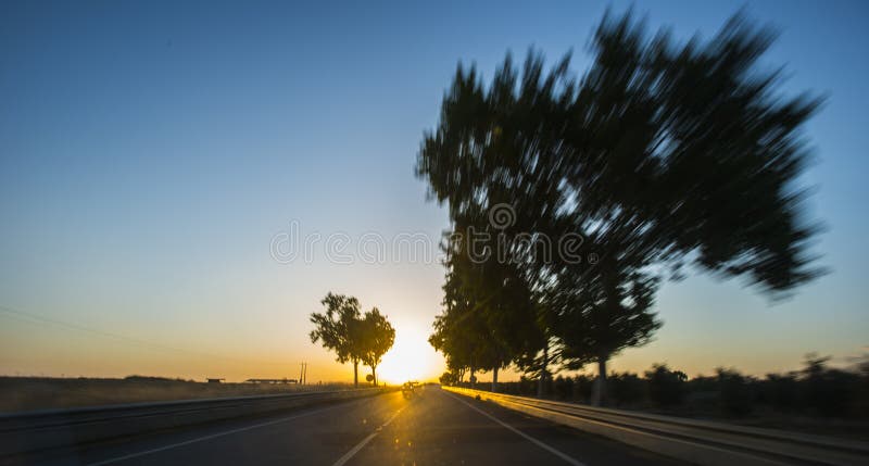 Freeway Sunset stock photo. Image of auto, travel, speed - 1550588