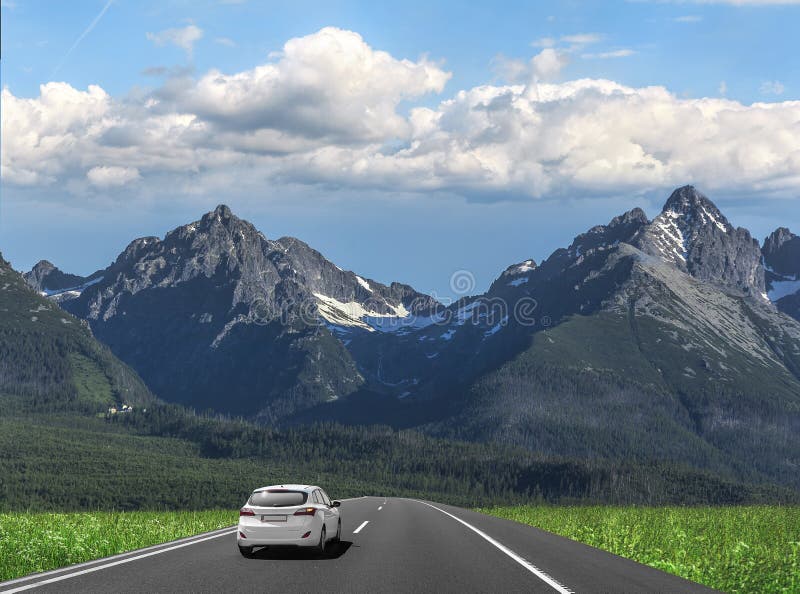 Car is Driving on the High-speed Highway. Stock Image - Image of ...