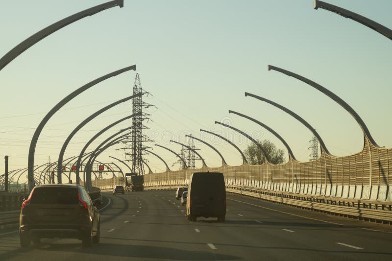 Car Driving on a Highway. Auto Moving on a Roadway Stock Photo - Image ...