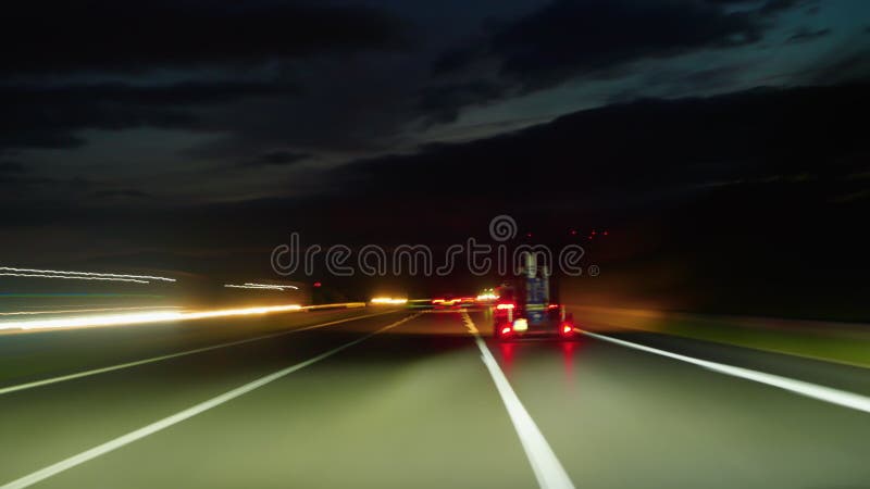 The Car Driving on the Night City Road. Hyperlapse Stock Video - Video ...