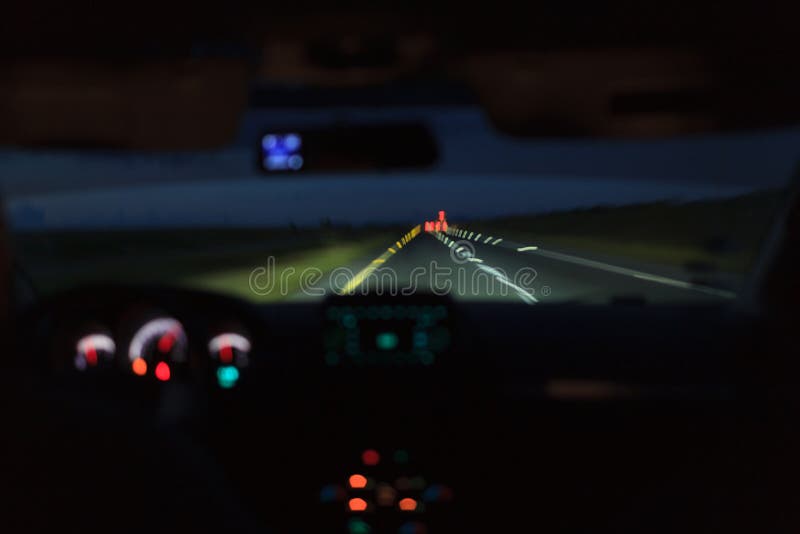 Car driving at night stock image. Image of luminous, dark - 49509159