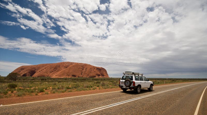Car Driving Past Ayers Rock/Uluru Editorial Image - Image of aboriginal ...