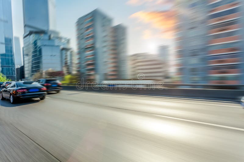 Car Driving on Road, Motion Blur Stock Image - Image of blue ...