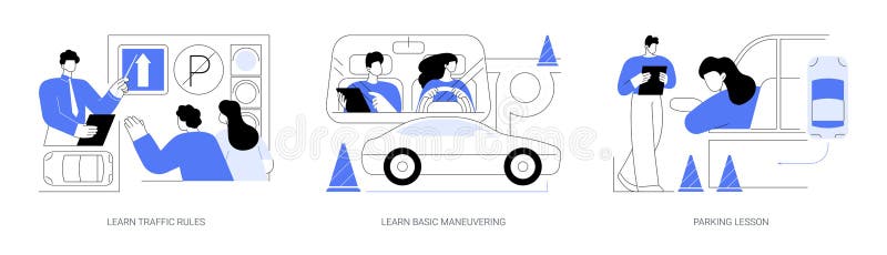 Car Driving School Abstract Concept Vector Illustrations. Stock Vector ...