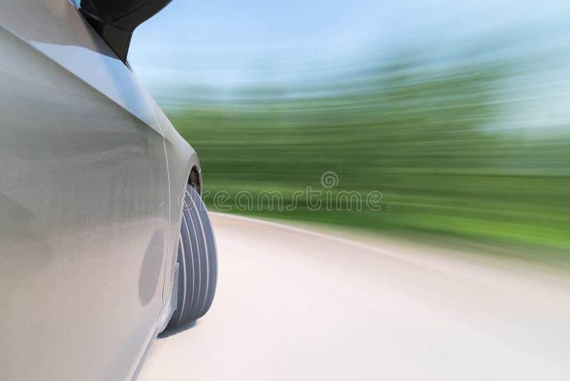 Car Driving Turn Motion Blur Stock Photo - Image of road ...