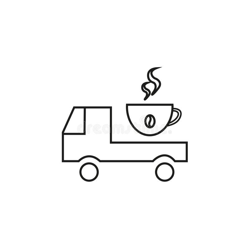 Car Drove Coffee, Coffee Sale Idea, Vector Illustration Stock ...
