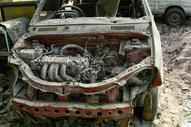 Car dump stock image. Image of hills, automobile, broken - 153575857