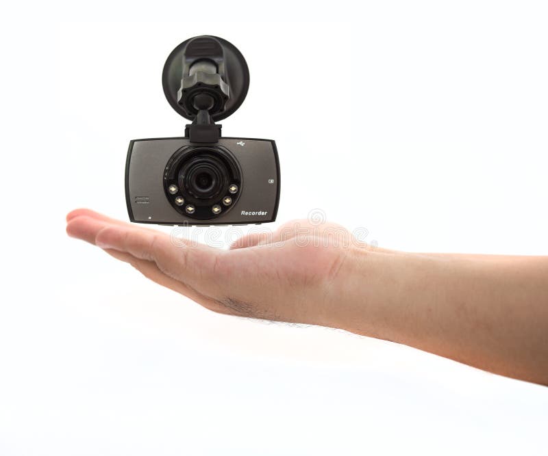 Car DVR Front Camera Car Recorder on Hand Stock Image - Image of ...