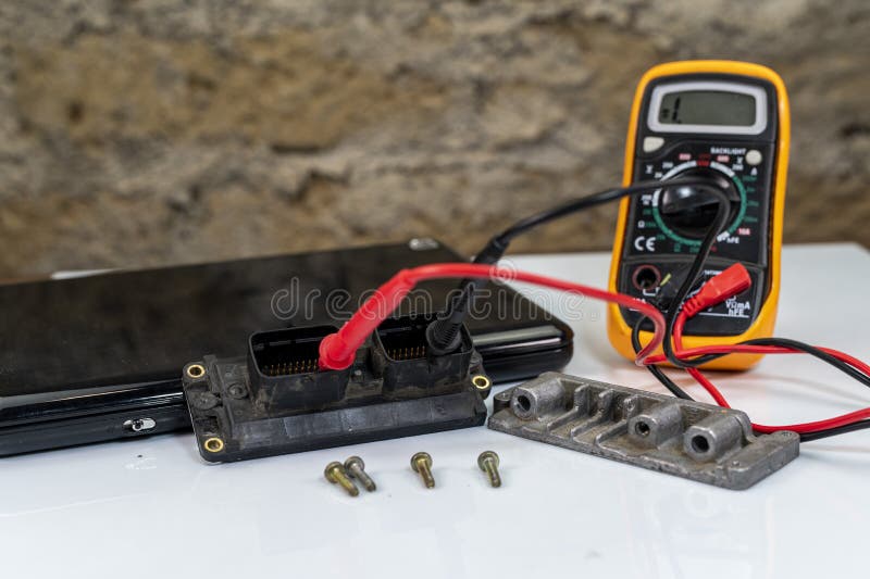 Car Control Unit with Test and Pc Performance Setting Stock Image ...