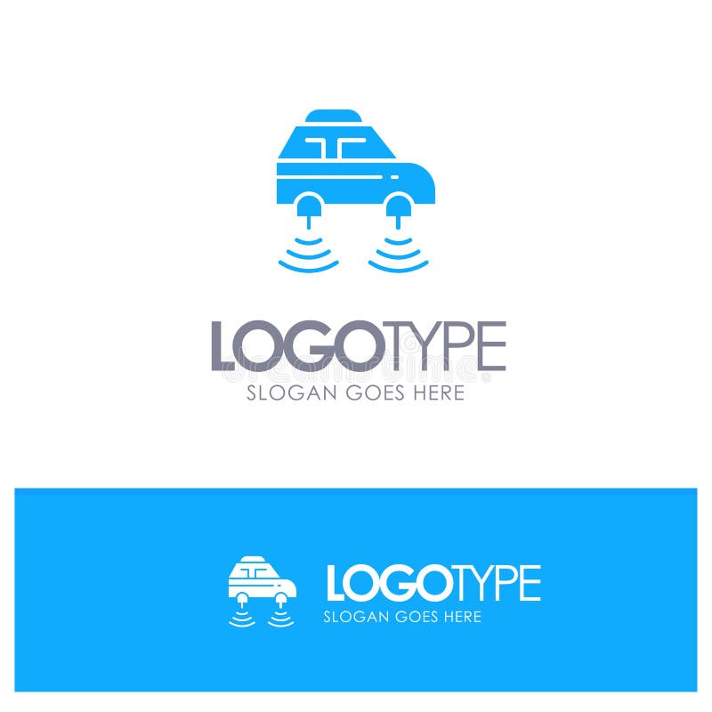 Car, Electric, Network, Smart, Wifi Blue Solid Logo with Place for ...