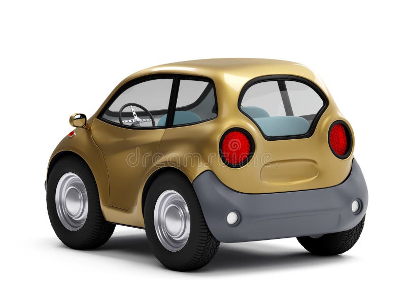 Small Car - Back View stock illustration. Illustration of elegant ...