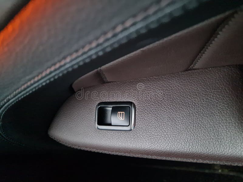 Car Window Switch Isolated Against on White Background. Stock Image ...