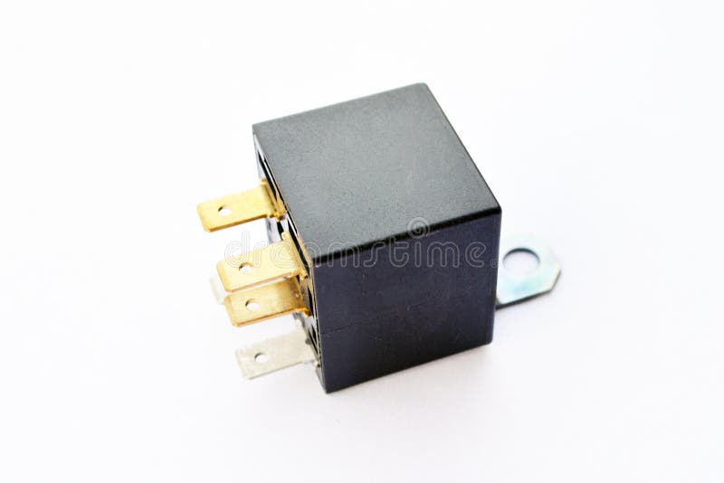 Car Electromagnetic Relay Isolated on Stock Photo - Image of object ...