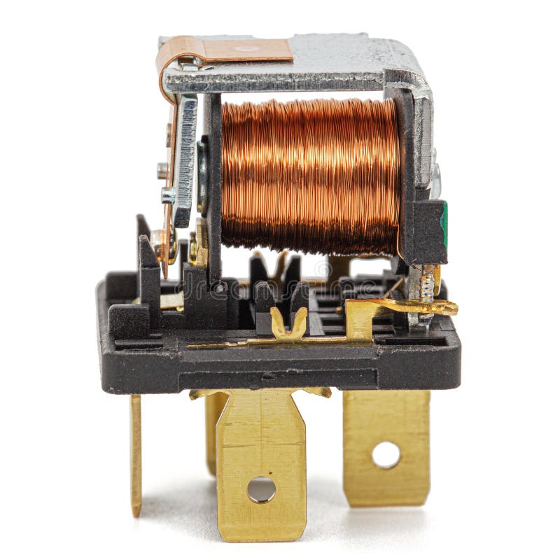 Car Electromagnetic Relay Switch, Isolated on White Background Stock ...