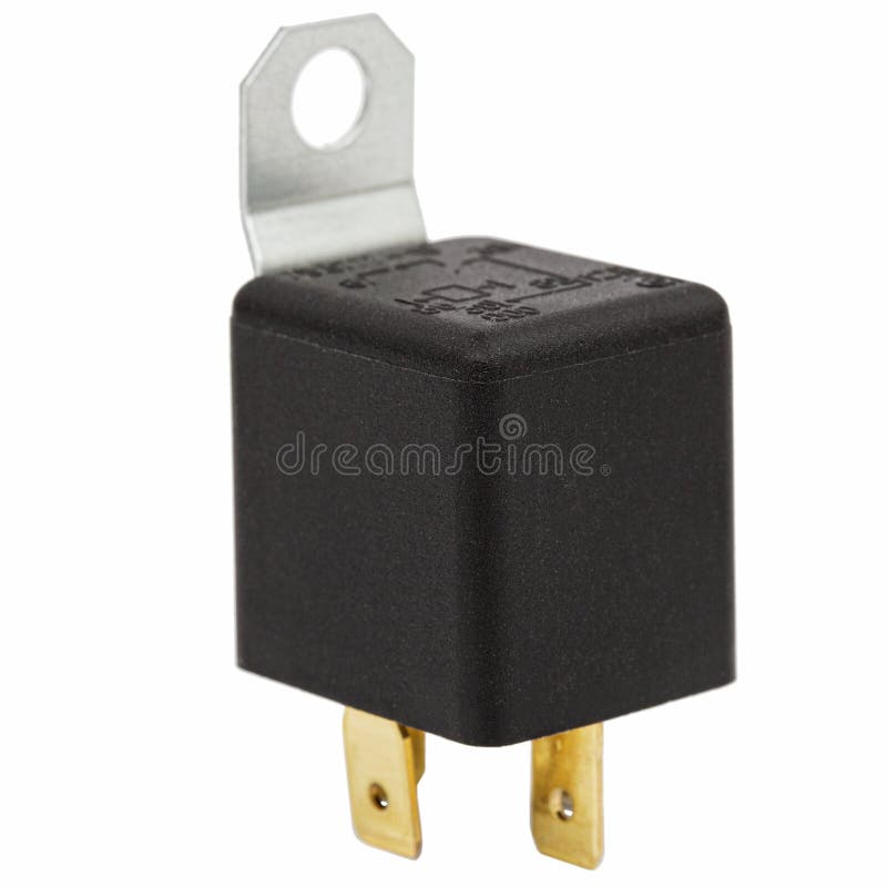 Car Electromagnetic Relay Switch, Isolated on White Background Stock ...