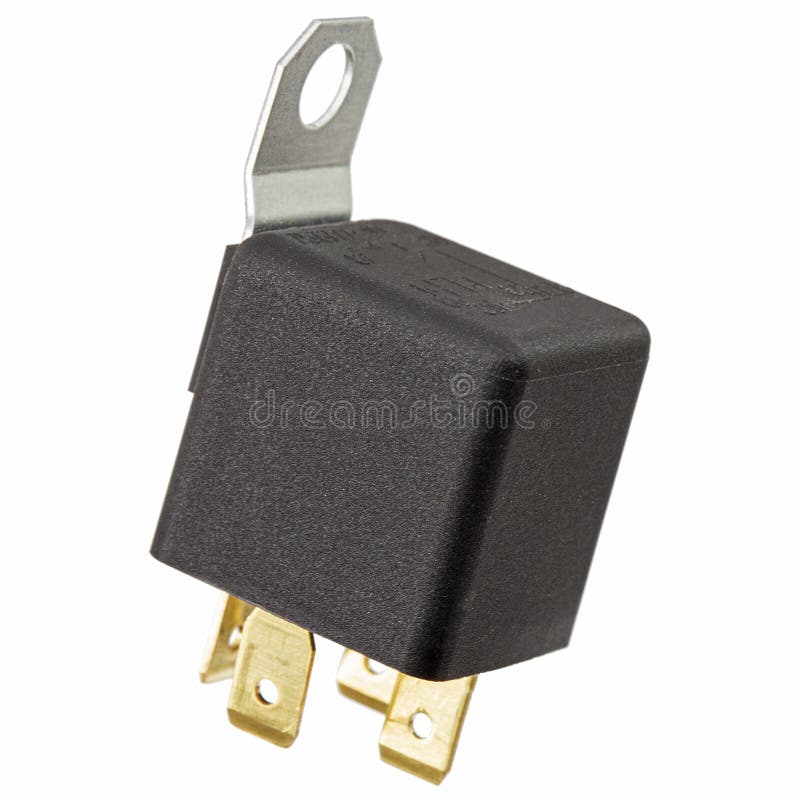 Car Electromagnetic Relay Switch, Isolated on White Background Stock ...