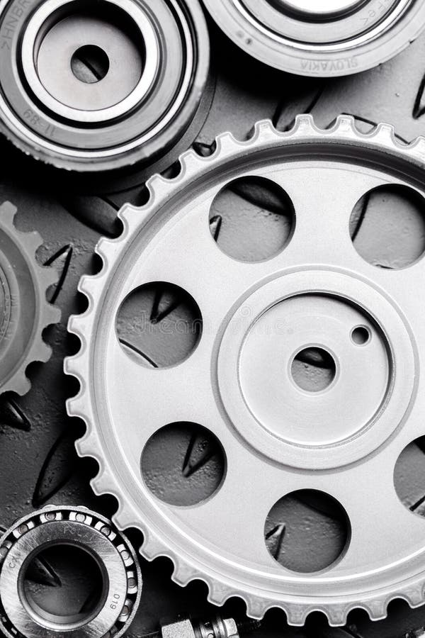 Car Accessories Elements, Gears on Background Stock Image - Image of ...