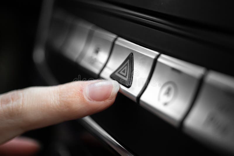 Car Emergency Light Button, Triangle Car Warning Button in Luxury Sport ...