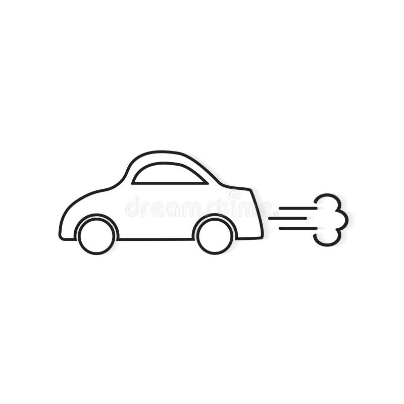 Car emitting smoke icon stock vector. Illustration of vehicle - 147825707