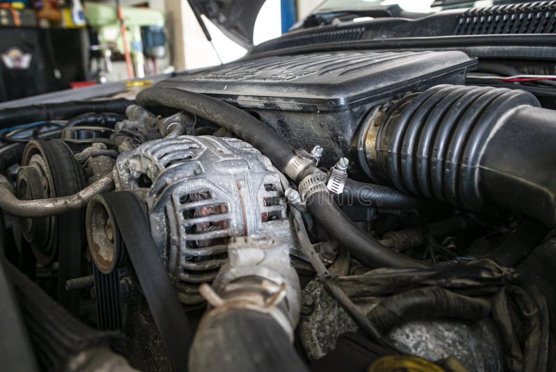 Car engine alternator stock image. Image of environment - 226092723