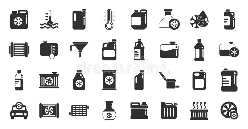 Car Engine Antifreeze Icons Set Simple Vector. Air Vent Stock Vector ...