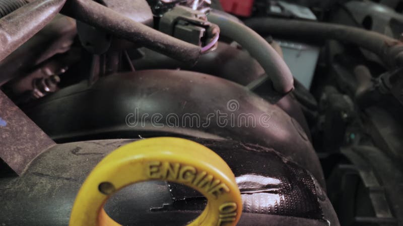 Car Engine Bay Probe Lens Slider Motion Stock Footage - Video of ...