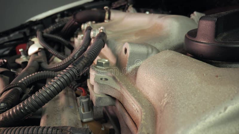 Car Engine Bay Probe Lens Slider Motion Stock Footage - Video of ...