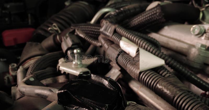 Car Engine Bay Probe Lens Slider Motion Stock Footage - Video of ...