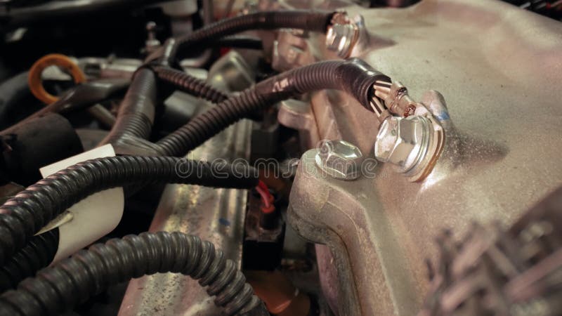 Car Engine Bay Probe Lens Slider Motion Stock Footage - Video of ...