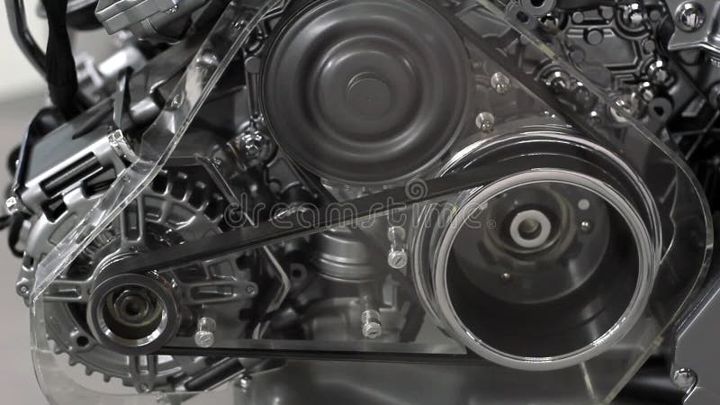 Car engine belt and gears stock footage. Video of bearing - 35158956