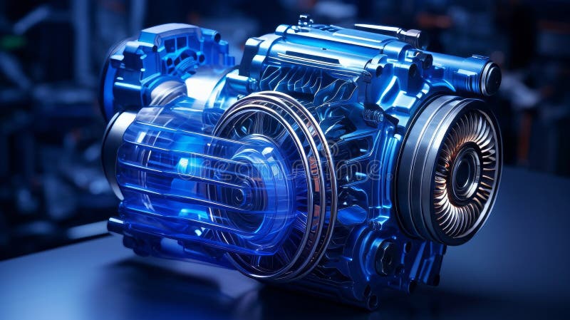 Car Engine with Blue Glow. Neural Network AI Generated Stock Photo ...