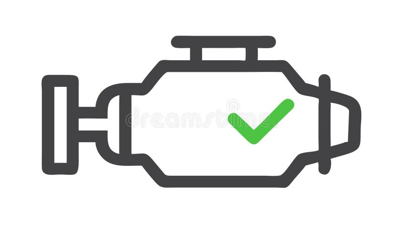 Car Engine Check Light Icon with Checkmark, Vector Design Generative AI ...