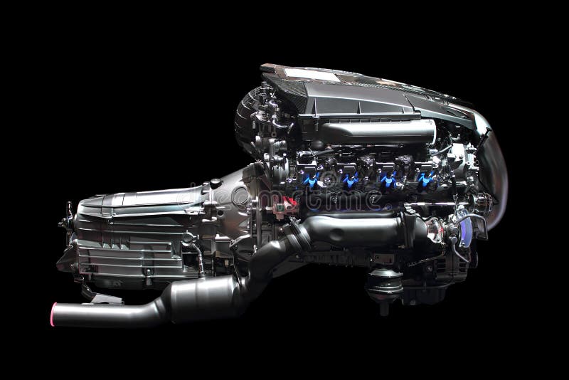 Chrome and Blue V8 Classic Car Engine Stock Photo - Image of future ...