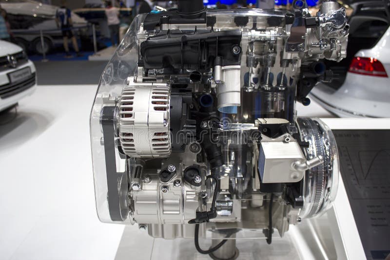 Car Engine Chrome Side View Editorial Stock Photo - Image of motor ...