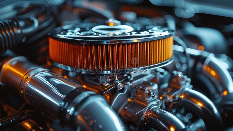 Car engine close-up view. stock photo. Image of automotive - 353850184