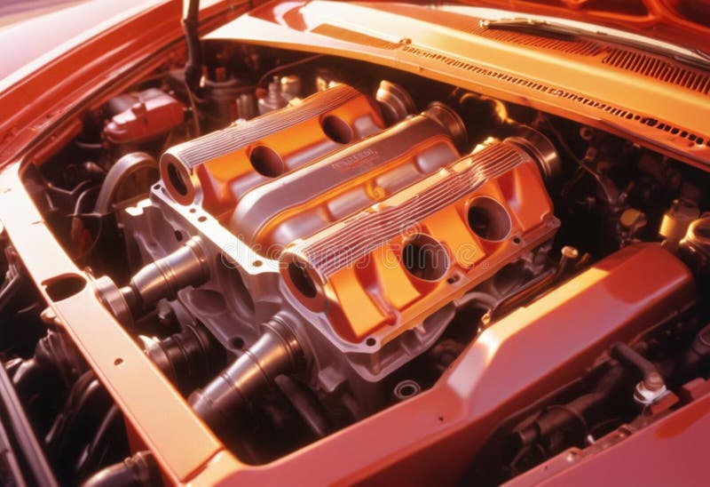 Car Engine Component View Shows Cylinders and Intricate Design Details ...