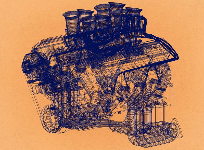Car Engine Blueprint Stock Illustrations – 5,571 Car Engine Blueprint ...