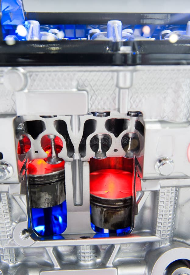 Car Engine Cut-through View Stock Image - Image of mechanical ...